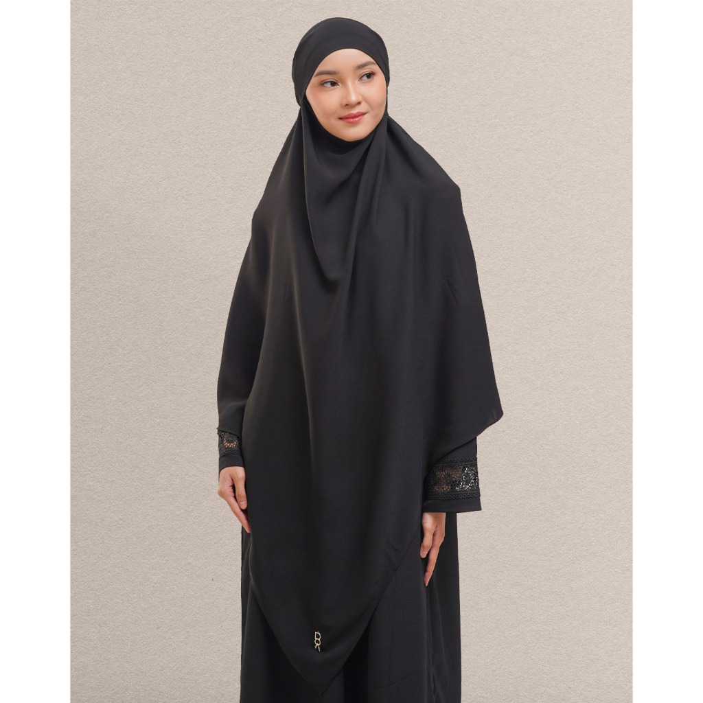 Jual DOA - Zafeera Khimar Black - Khimar | Shopee Indonesia