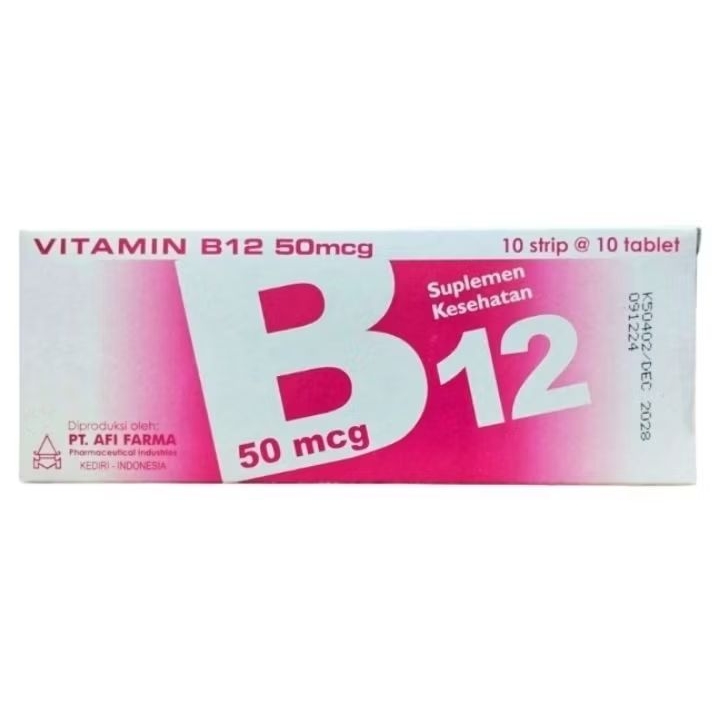 Jual VITAMIN B12 50mcg Tablet (100's /Dus) - AFI FARMA | Shopee Indonesia