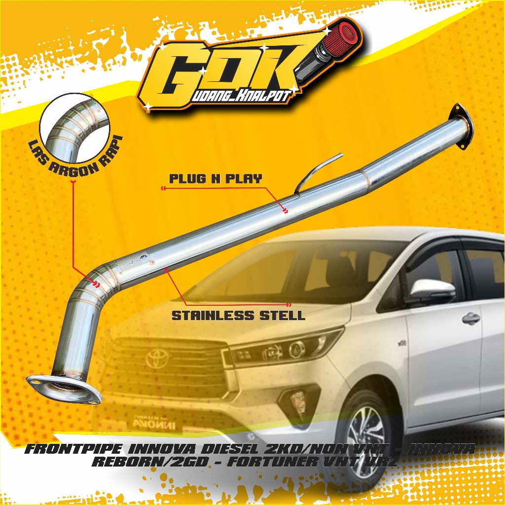 Jual Frontpipe Innova Diesel 2KD/Non VNT - Innova 2GD/VRZ - Fortuner ...