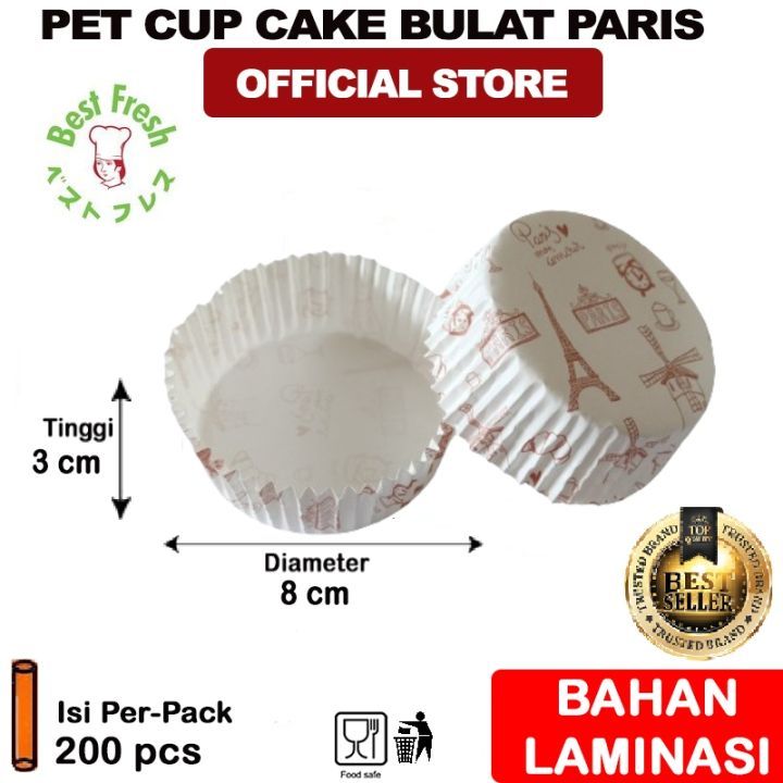 Jual Best Fresh Paper Cup Case Roti Bulat Polygonal 8cm (200pcs) Kincir ...
