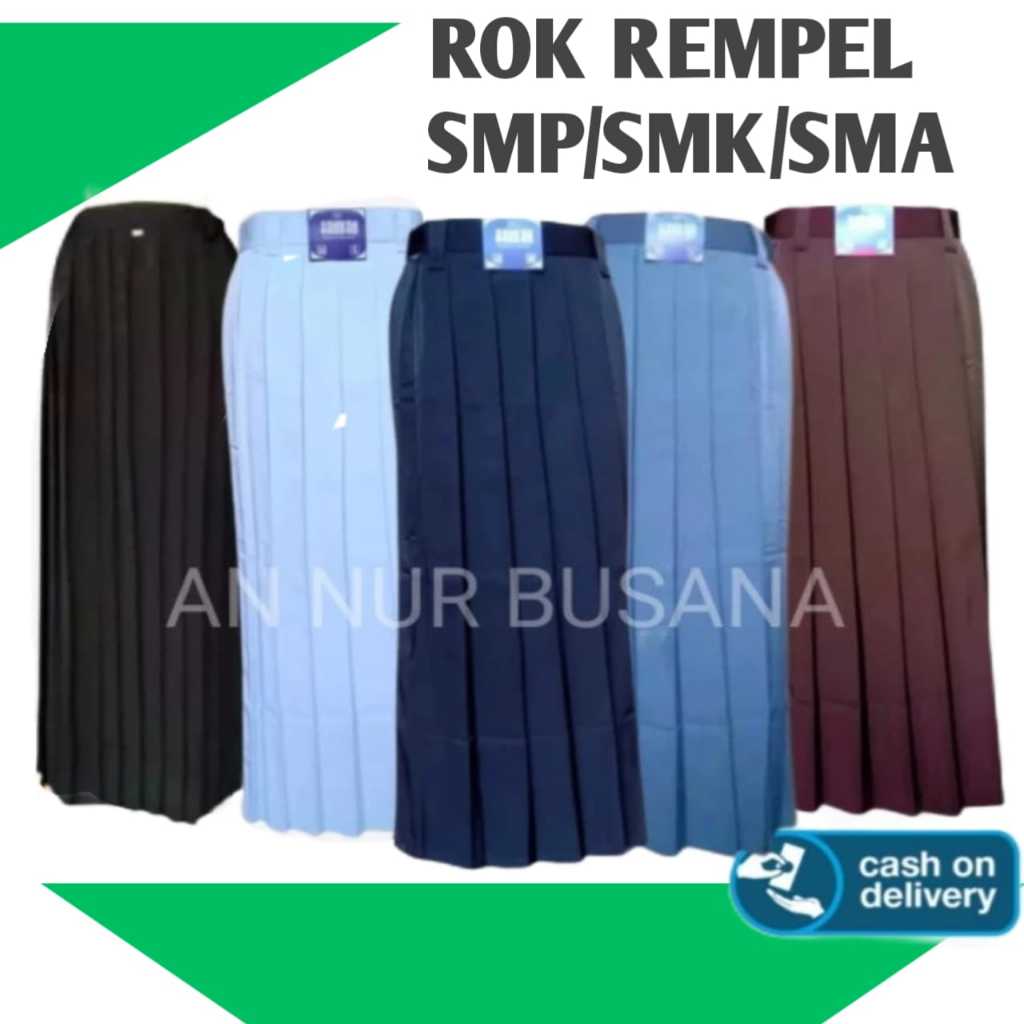 Jual ROK REMPEL PANJANG SERAGAM SEKOLAH SMP/SMK/SMA RECOMENDED | Shopee Indonesia