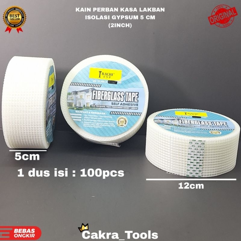 Jual KAIN PERBAN KASA + LEM PEREKAT LAKBAN ISOLASI GYPSUM 5CM (2 INCH ...