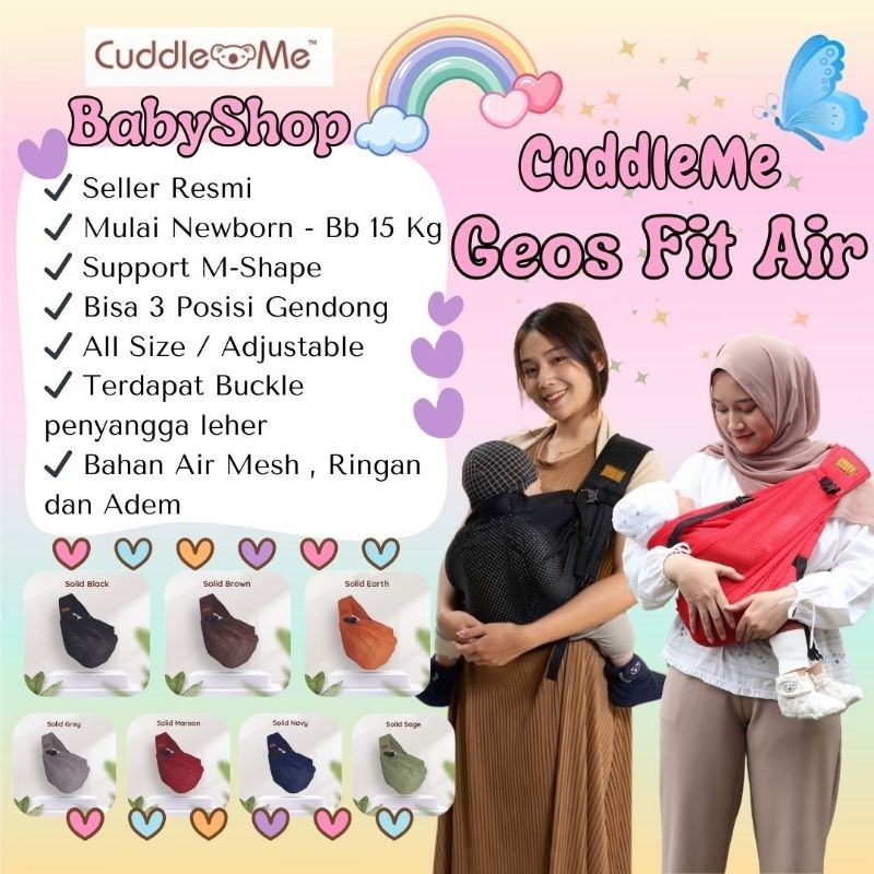 Jual GEOS FIT AIR SOLID CUDDLE ME Gendongan Geos Mshape Newborn ...