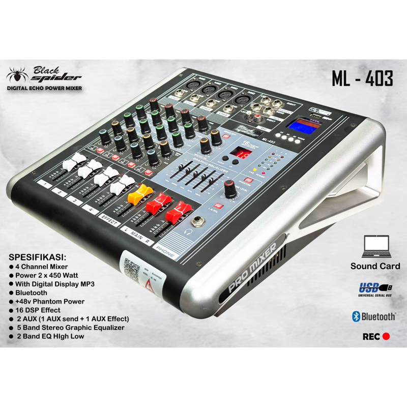 Jual BLACKSPIDER Power Mixer Blackspider ML 403 Black spider Power ...