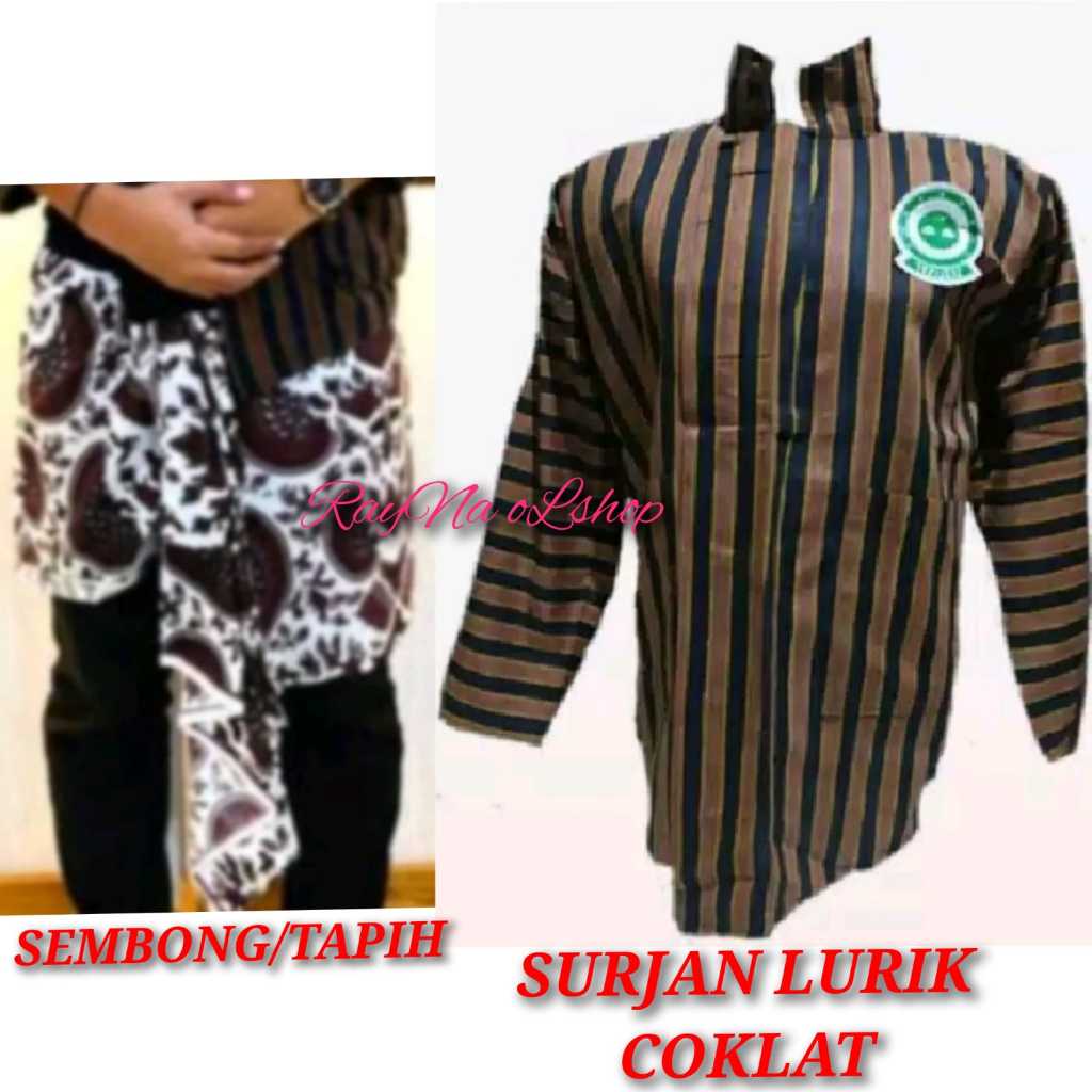 Jual PAKET SETELAN BAJU ADAT JAWA PRIA | SURJAN LURIK COKLAT + SEMBONG/TAPIH INSTAN | PAKAIAN ...