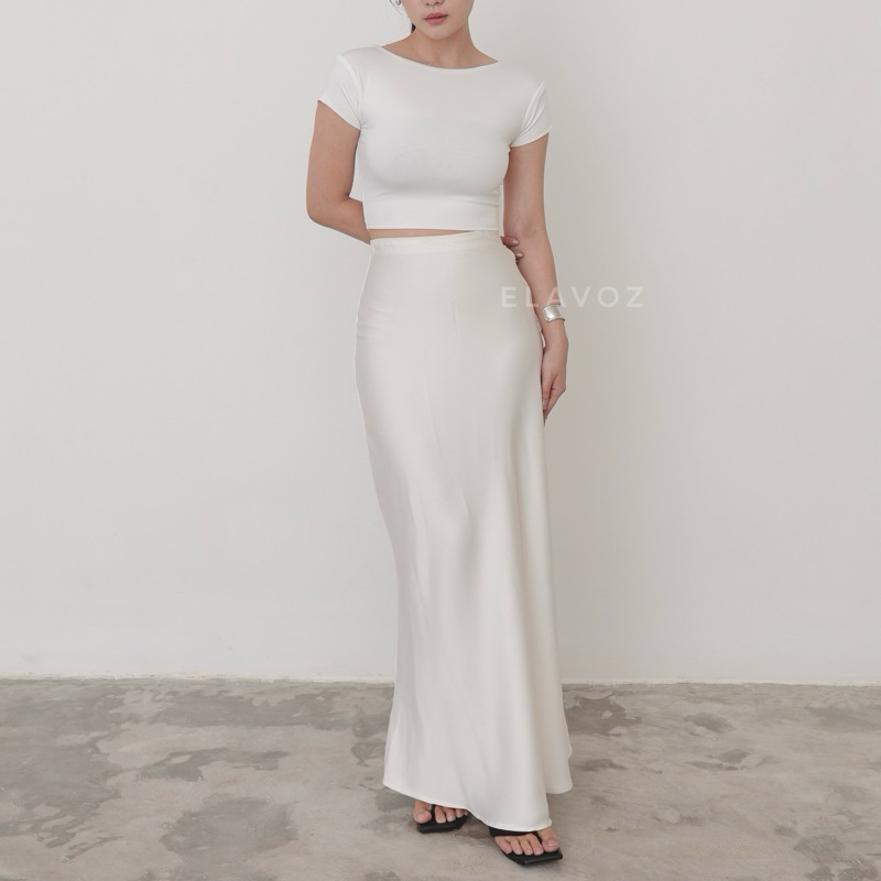 Jual ELAVOZ Lisa Silk Long Skirt | Shopee Indonesia