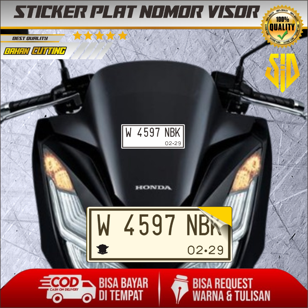 Jual STIKER PLAT NOMOR UNTUK VISOR / STIKER PLAT NOMOR UNTUK WINDSHIELD ...
