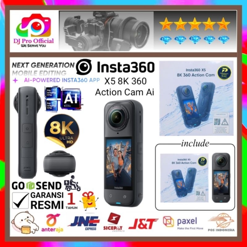 Jual Insta360 X5 8K 360 Action Cam Ai Standard Edition Bundle Camera Alone Invisible | Shopee ...