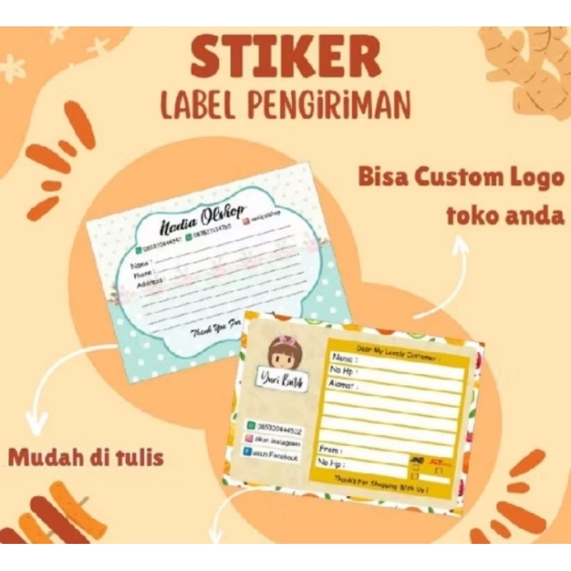Jual STIKER LABEL PENGIRIMAN CUSTOM -Stiker label pengiriman Logo toko ...