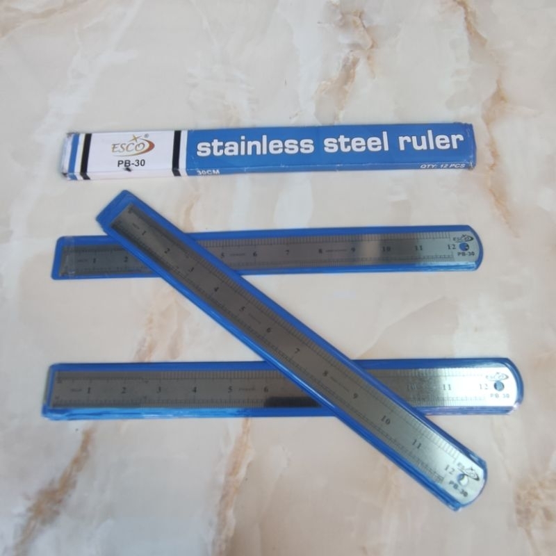 Jual Penggaris Stainless 30 CM / Penggaris Tukang / Penggaris Besi | Shopee Indonesia