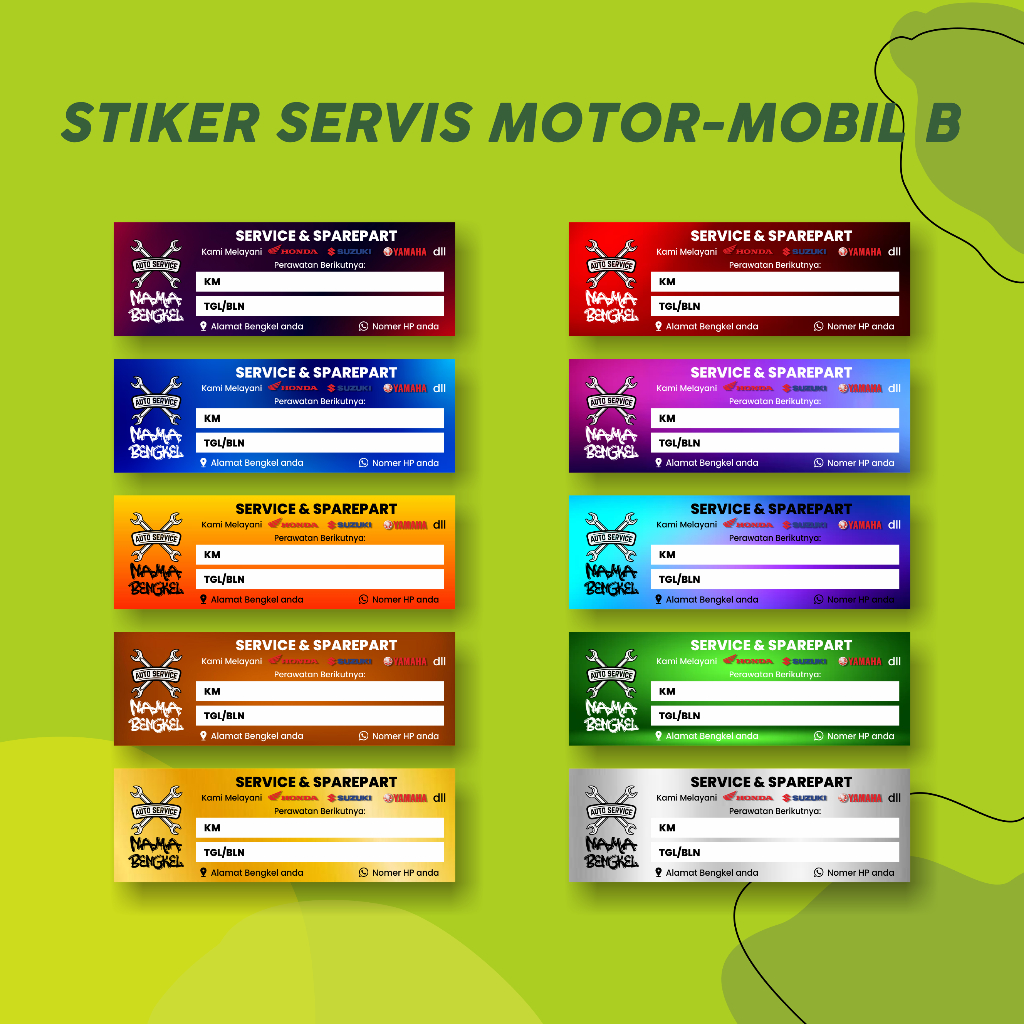 Jual STICKER SPAREPART KOODE SVC-B/ STICKER BENGKEL/ STIKER SERVIS ...