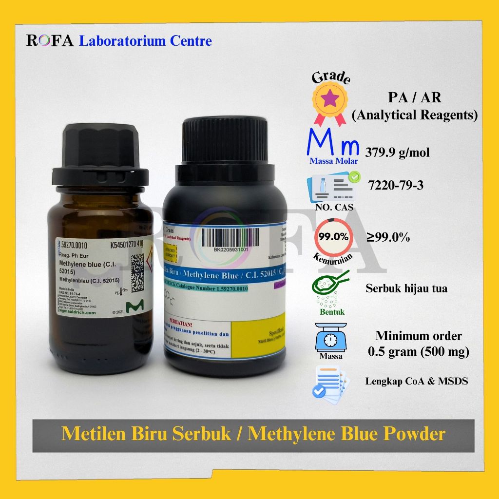 Jual Metilen Biru Serbuk / Methylene Blue Powder / C.I. 52015 ...