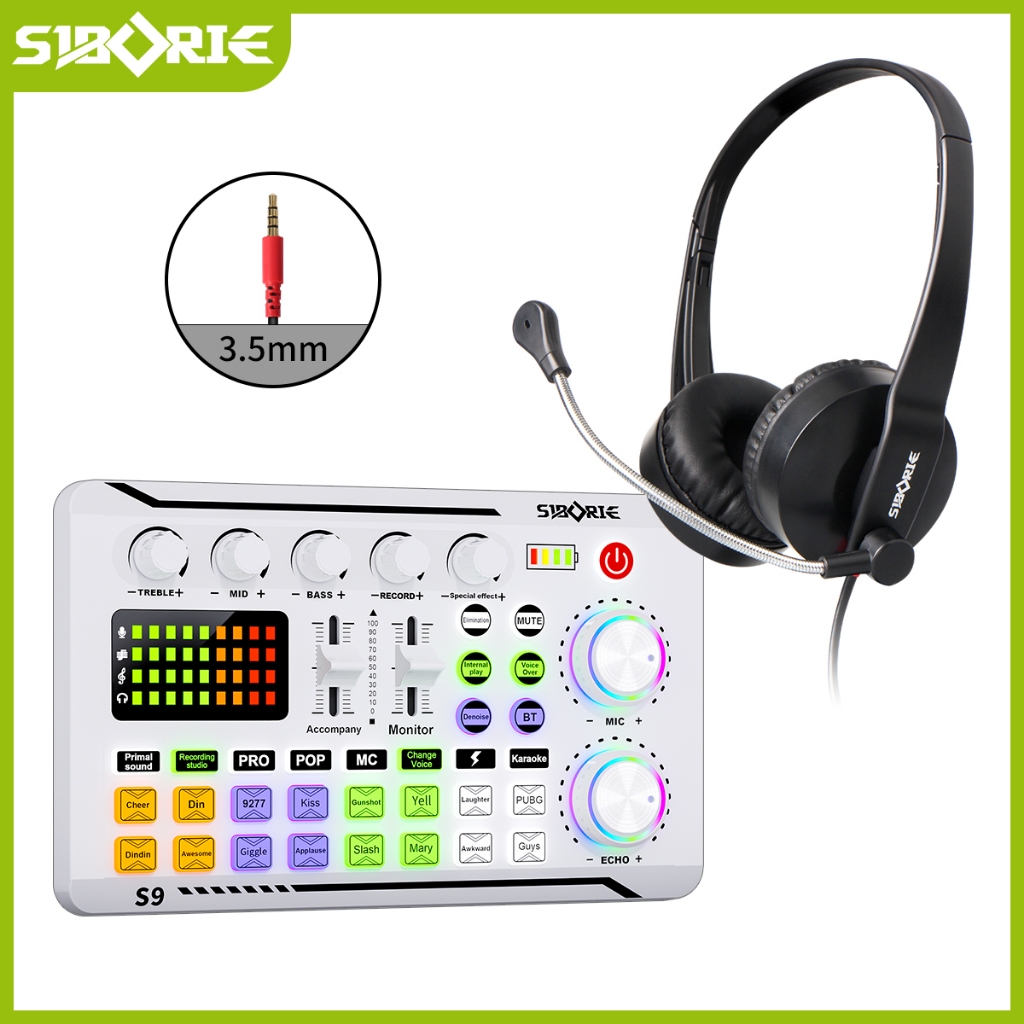 Jual Siborie Sound Card S9 + H2 Headphone Paket Lengkap Soundcard ...