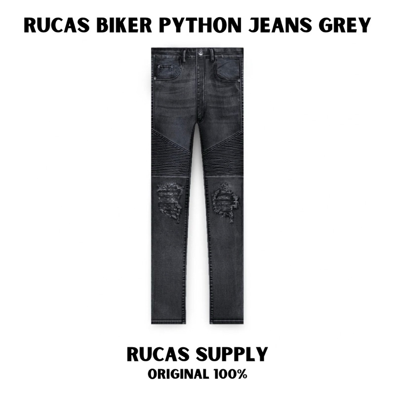 Jual [ORIGINAL 100%] RUCAS BIKER PYTHON JEANS GREY | Shopee Indonesia