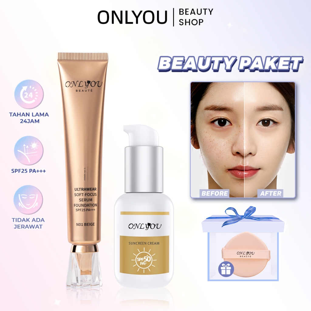Jual 【BPOM】ONLYOU Serum Foundation + ONLYOU Sunscreen SPF50+PA+ ...