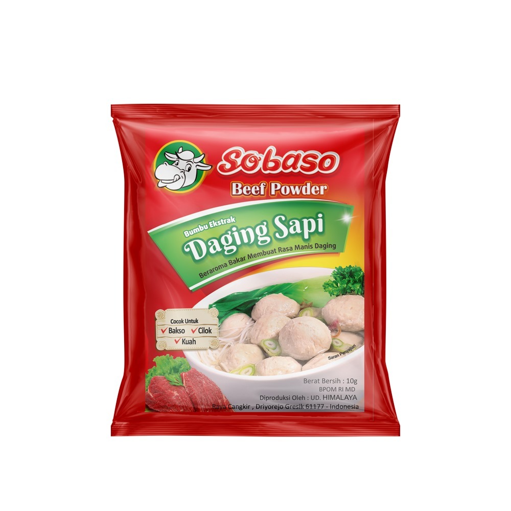 Jual Sobaso Beef Powder Rasa Sapi 10 gr 1 renteng (isi 12 pcs) | Shopee ...
