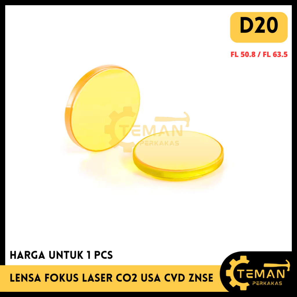 Jual Lensa Fokus Laser Cutting USA CVD ZnSe CO2 D20 FL50.8mm FL63.5mm ...