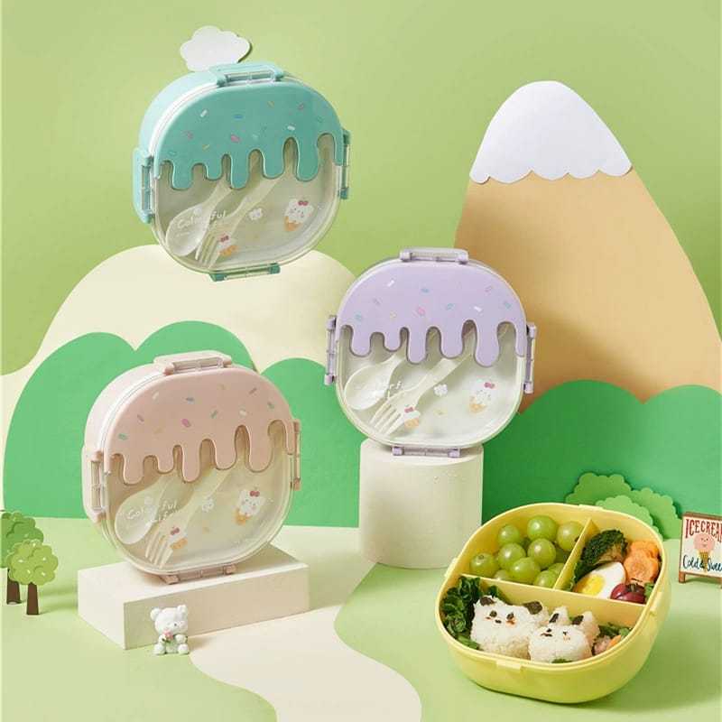 Jual [ORGM] BPA FREE | 900ml Kotak Bekal Lunch Box Lucu Seri Ice Cream ...