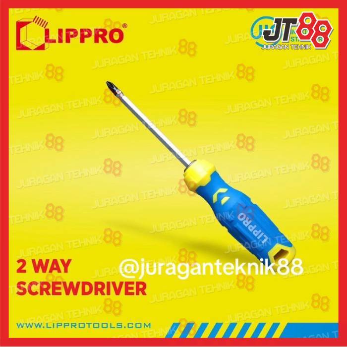 Jual LIPPRO 126HC 2 Way Screwdriver 4" Obeng Plus Min Bolak Balik 2 in ...