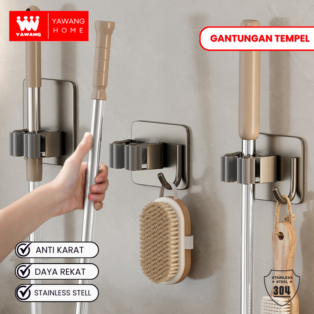 Jual YAWANG Indonesia Tempat Penjepit Sapu Pel Bahan Besi HOOK MOP ...