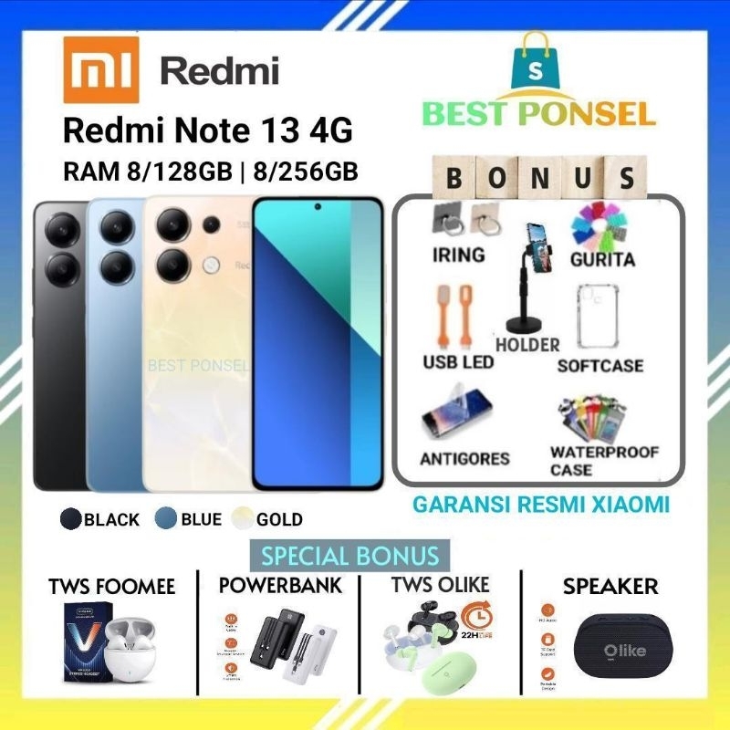 Jual Xiaomi Redmi Note 13 4G Ram 8/128GB | Redmi Note13 4G Ram 8/256GB ...