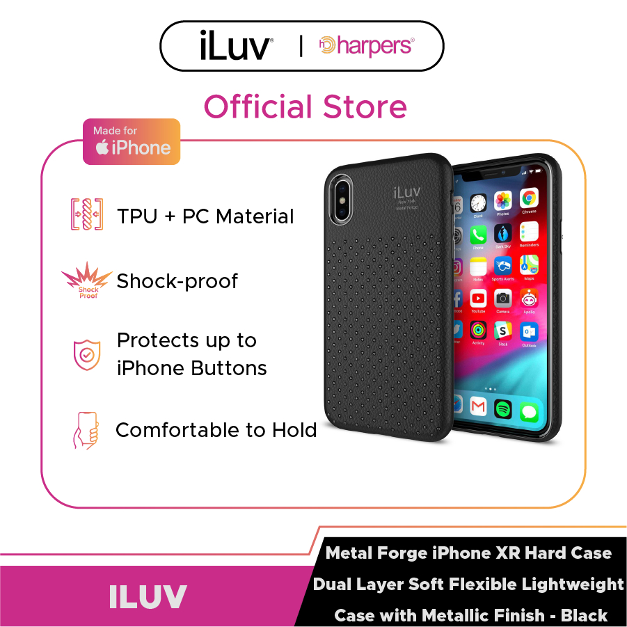 Jual ILUV Metal Forge iPhone XR Hard Case Dual Layer Soft Flexible ...