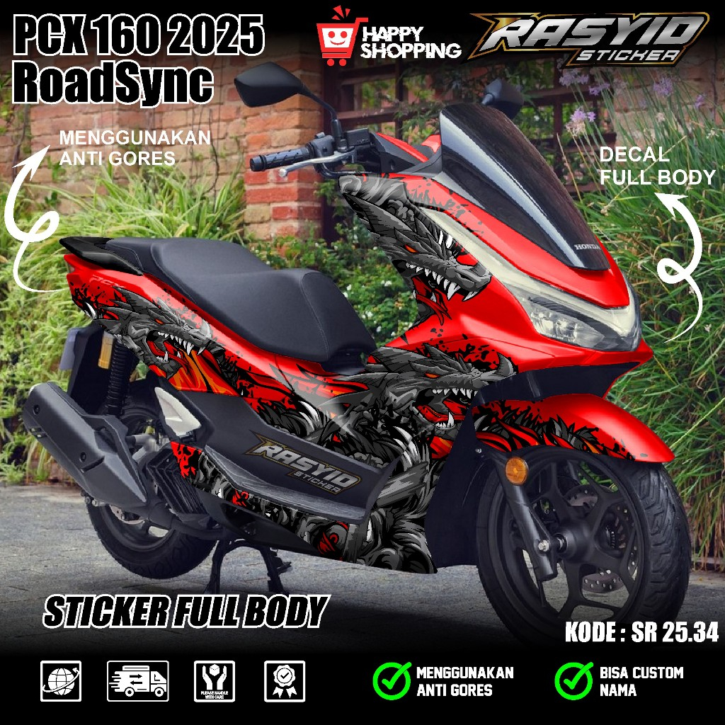 Jual COD Sticker Decal Full Body Honda PCX 160 RoadSync 2025 Decal ...