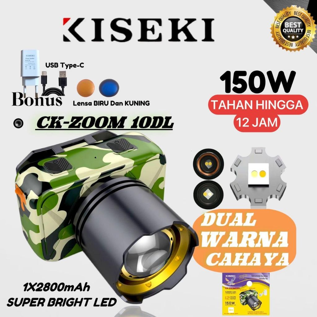 Jual Kiseki Senter Kepala Zoom 150/200/250/300Watt Senter Kepala Zoom ...