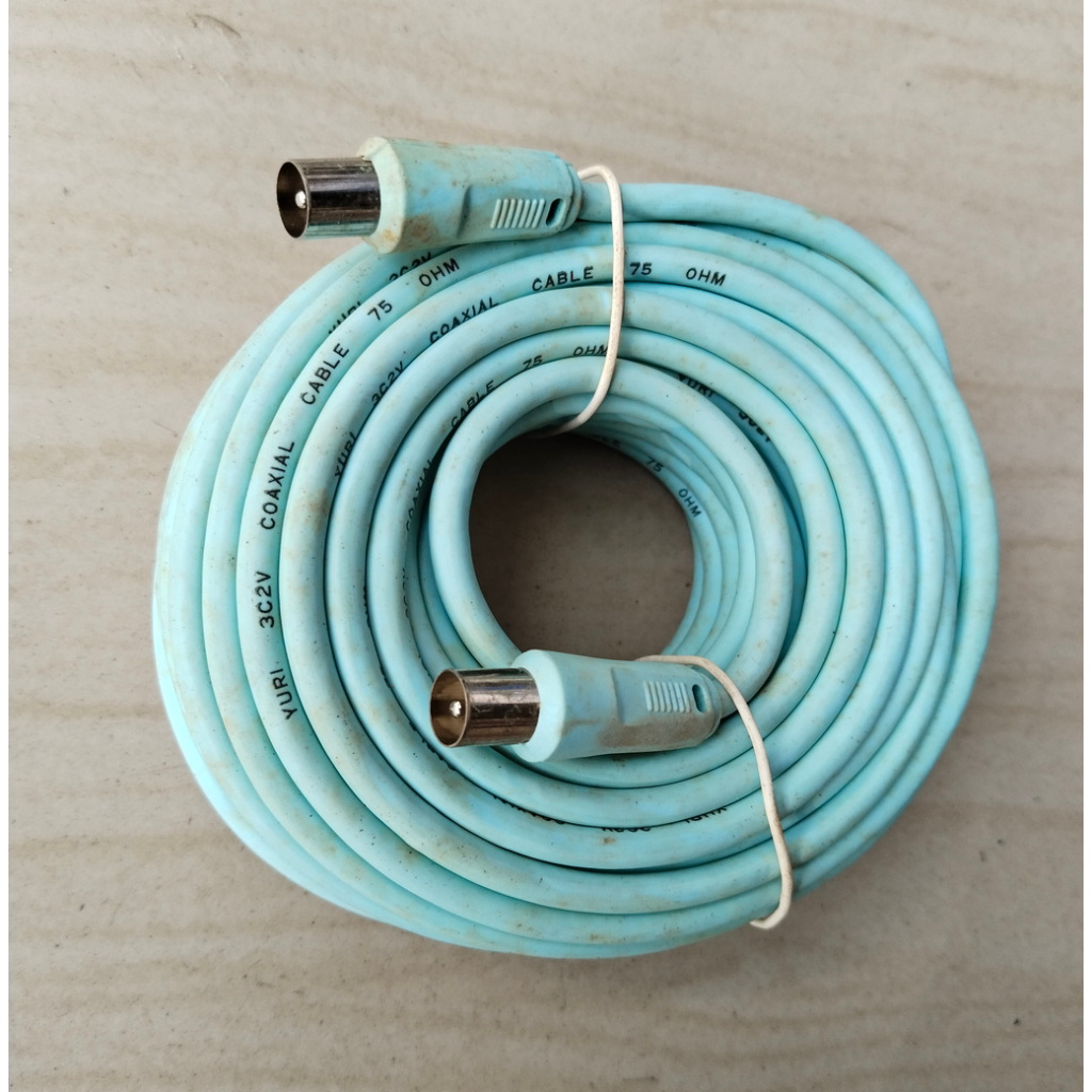 Jual Kabel Coaxial antena 3C 2V YURI 11 Meter w/Jek TV Male to Male 75 Ohm | Shopee Indonesia