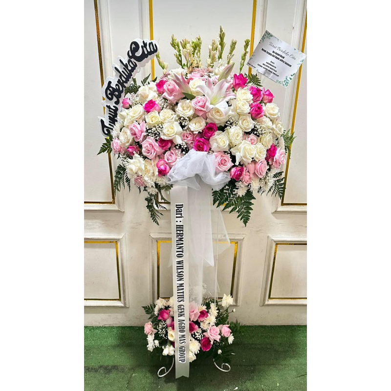 Jual Karangan Bunga Duka Cita Standing Flower Fresh | Shopee Indonesia