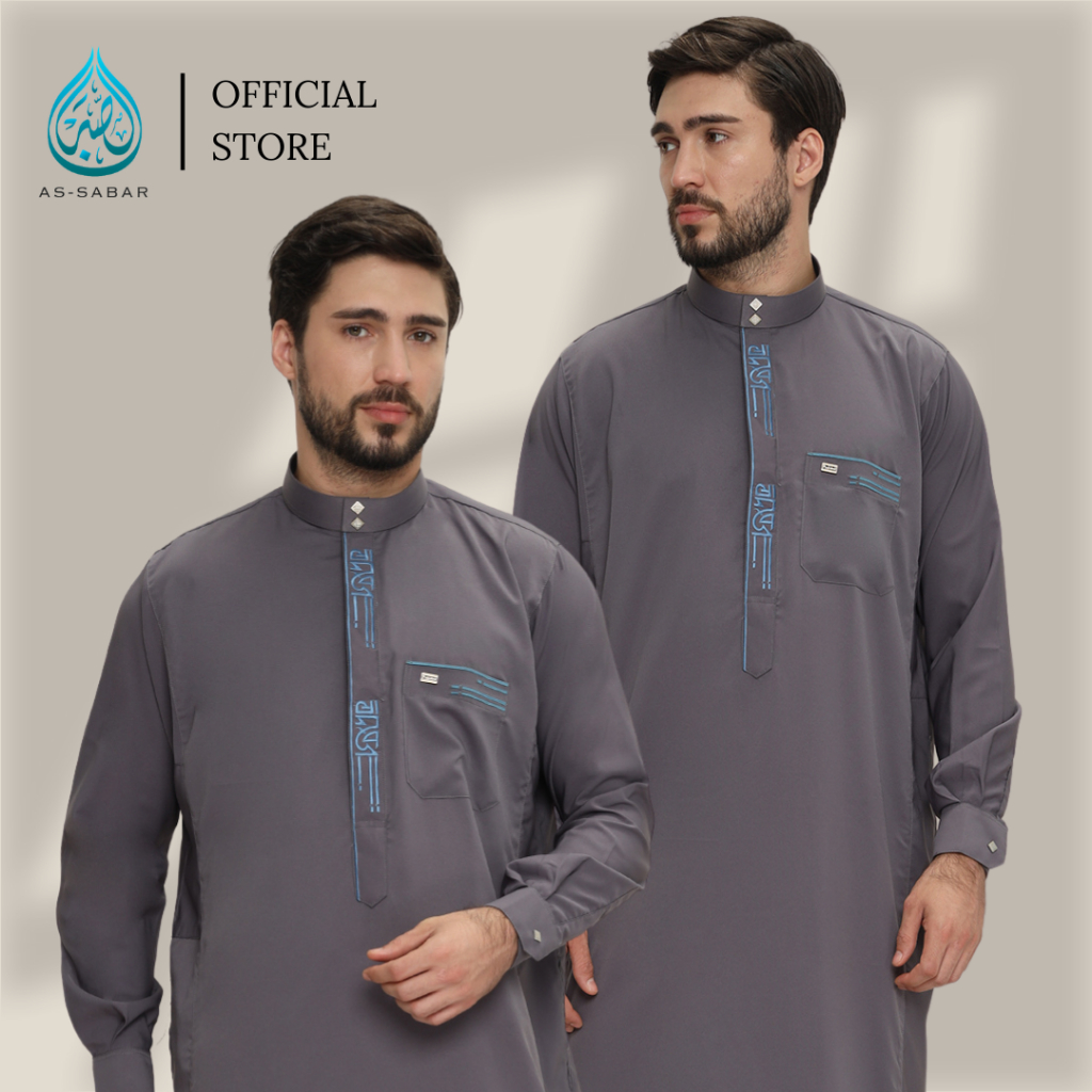 Jual As-Sabar - Gamis Pria New Ar Rasyid Jubah Ikhwan Polos Kombinasi ...