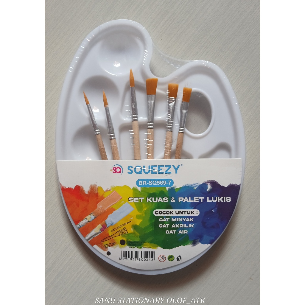 Jual Kuas Lukis set + pallet cocok buat cat air cat acrylic dan cat ...