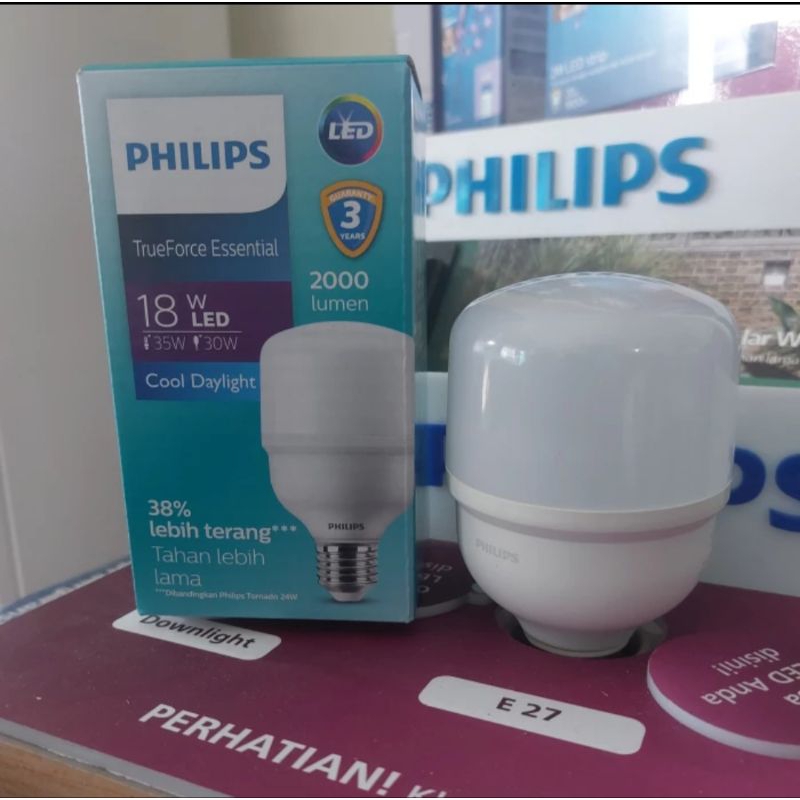 Jual Lampu PHILIPS New Trueforce TForce Essential HB Putih Cool Day Light 6500K E27 Watt Besar ...
