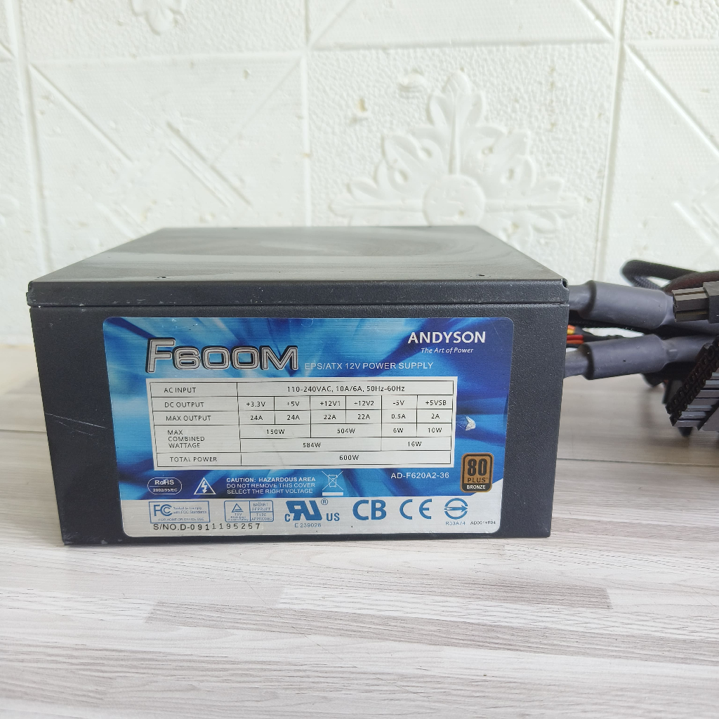 Jual PSU GAMING ANDYSON 600W 80+ BRONZE MODULAR V2 | Shopee Indonesia