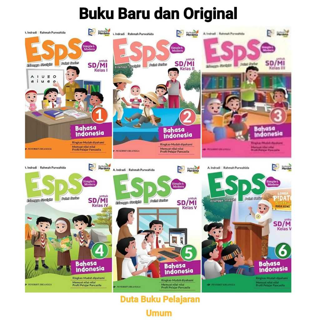 Jual Buku ESPS Bahasa Indonesia SD Kelas 1 2 3 4 5 6 Kurikulum Merdeka Revisi Erlangga Terbaru ...