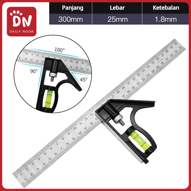 Jual Siku Geser Penggaris Marka Presisi Tinggi Siku 90 Derajat Multi ...