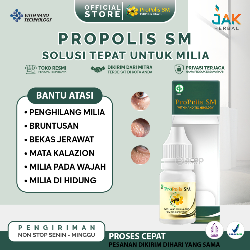 Jual Propolis SM - Obat Oles Milia, Obat Penghilang Bintik Putih Milia ...