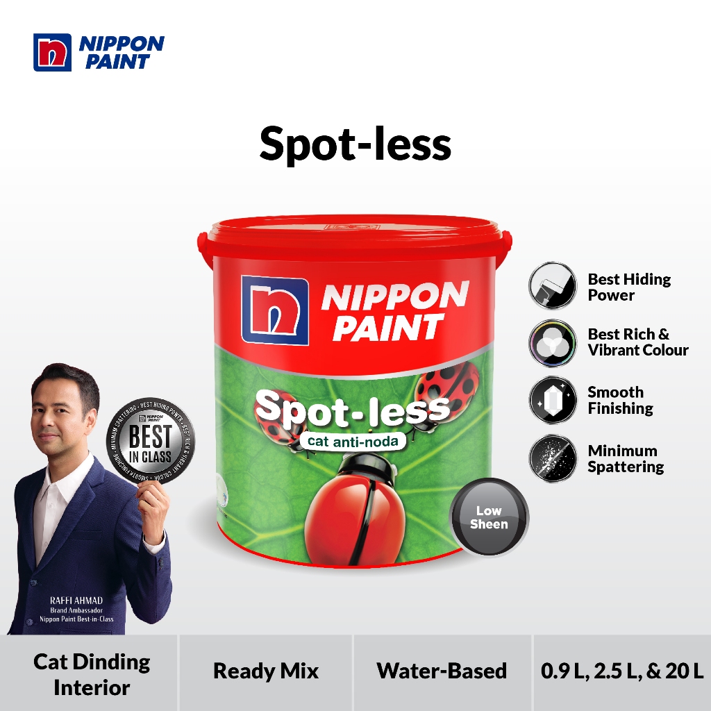 Jual Nippon Paint - Nippon Spot-Less -0,9L- Cat Dinding Interior Anti ...