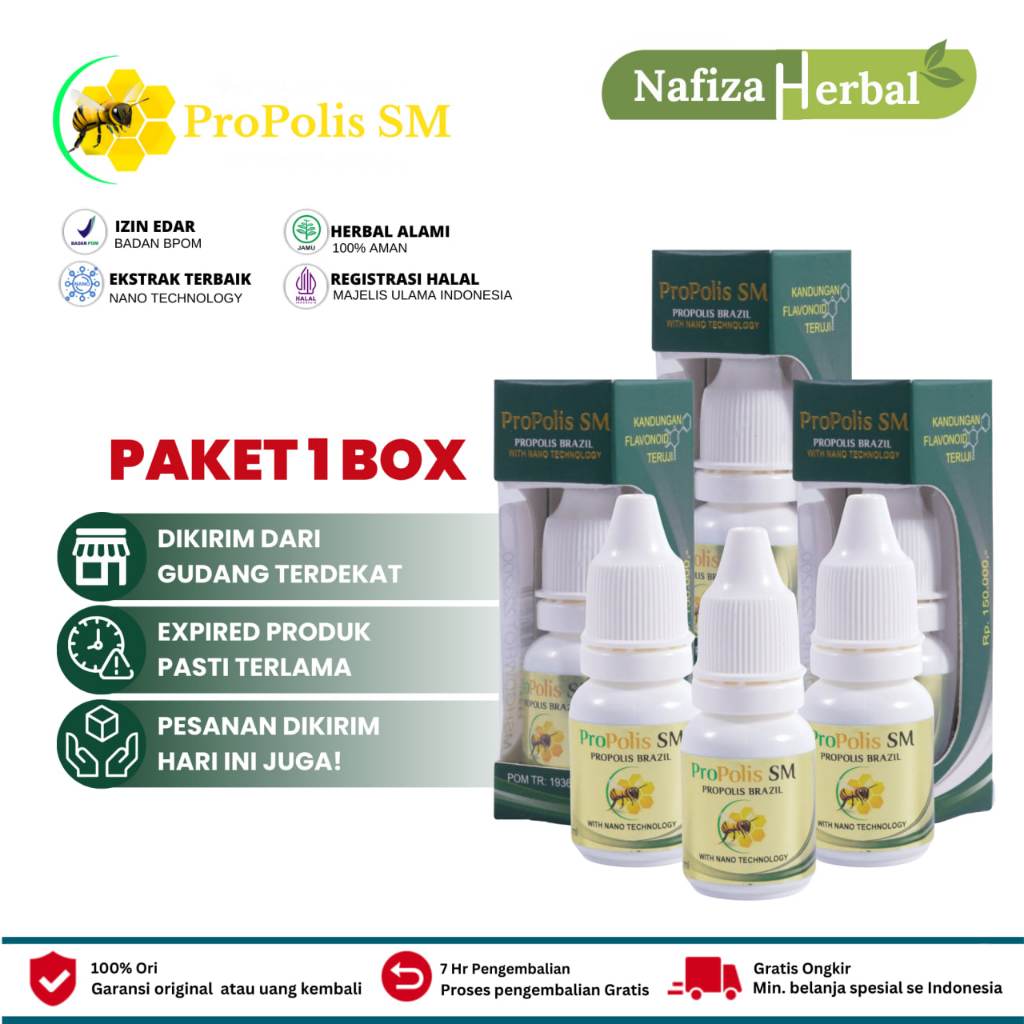 Jual Nafiza Herbal - Propolis Sm Paket Lebih Hemat Isi 7 Botol Termurah ...