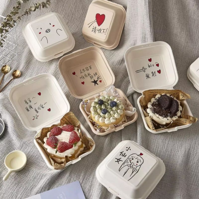 Jual bento box coklat isi 10 pcs / box kue bento / bagase bento box ...