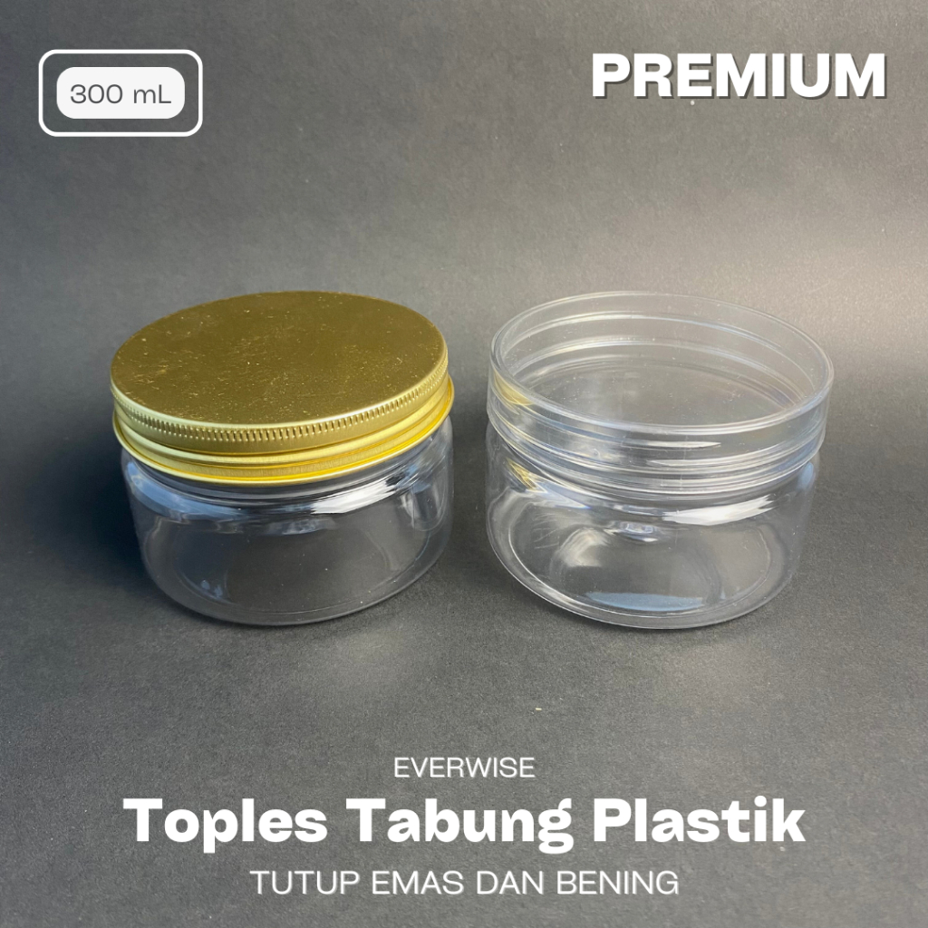 Jual Toples Tabung Plastik PET TEBAL / Jar Plastik Aesthetic PREMIUM Uk ...
