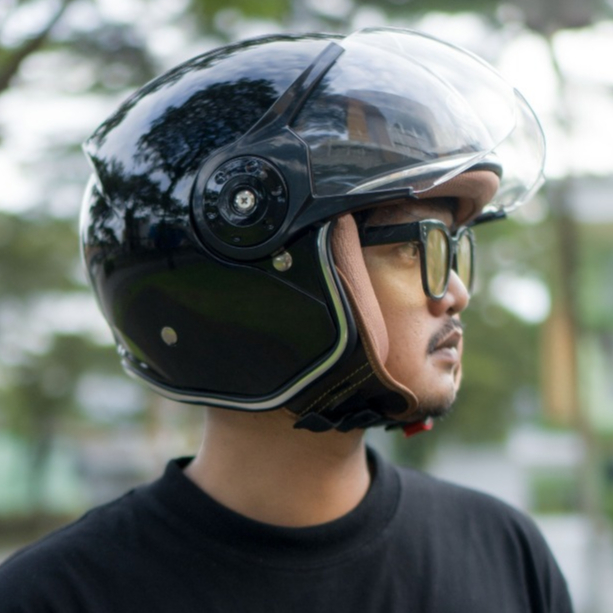 Jual Helm Pria Keren 2025 Rsix Esperanza List Chrome Half Face Pilot ...
