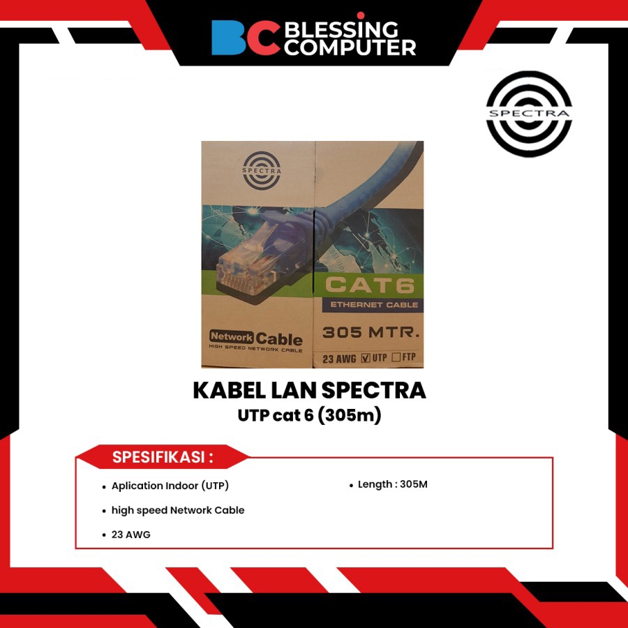 Jual KABEL LAN SPECTRA UTP cat 6 (305m) | Shopee Indonesia