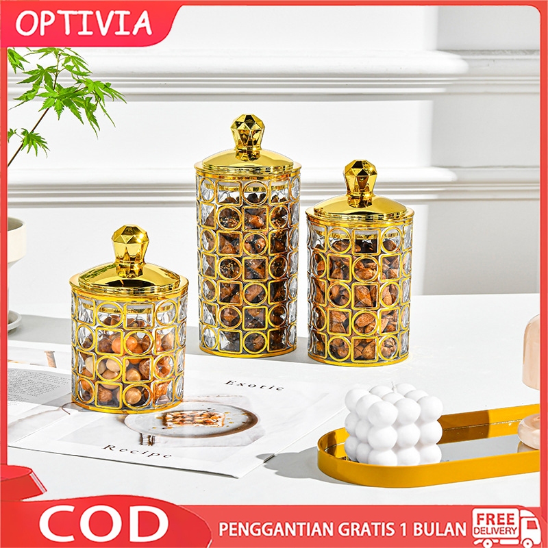 Jual OPTIVIA Toples mewah aesthetic Toples Snack emas toples akrilik ...