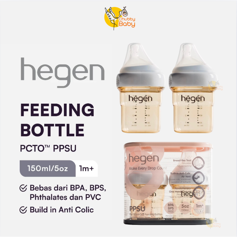 Jual Hegen PCTO PPSU 150mlx2 Twin Pack Feeding Bottle with Slow Flow Teats (1-3m) | Shopee Indonesia