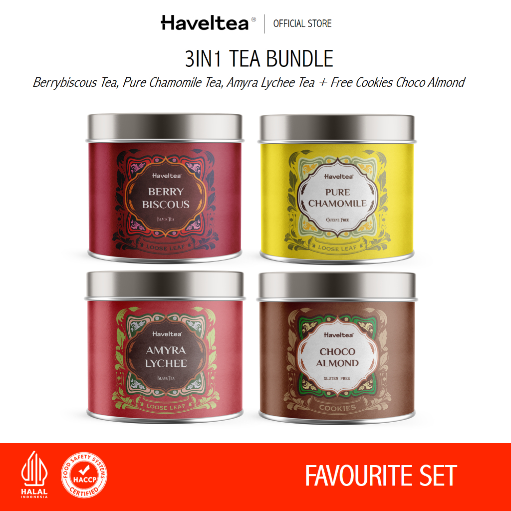 Jual Haveltea Berrybiscous Tea Bundle 3IN1 Free Cookies Teh Bunga ...