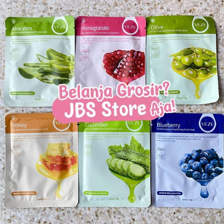 Jual [JBS STORE] - Veze Sheet Mask Korea Masker Wajah Blueberry Aloe ...