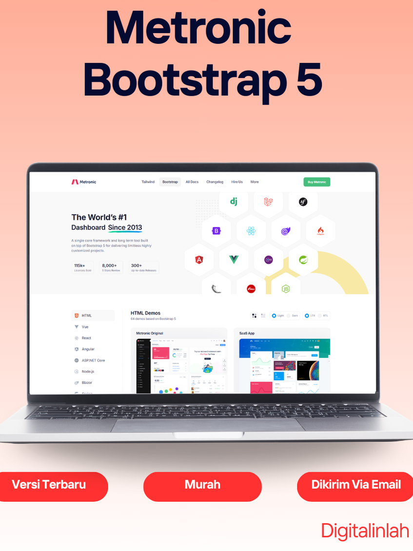 Jual Metronic - Premium Multi-Framework Admin Dashboard Template (Bootstrap 5) | Shopee Indonesia