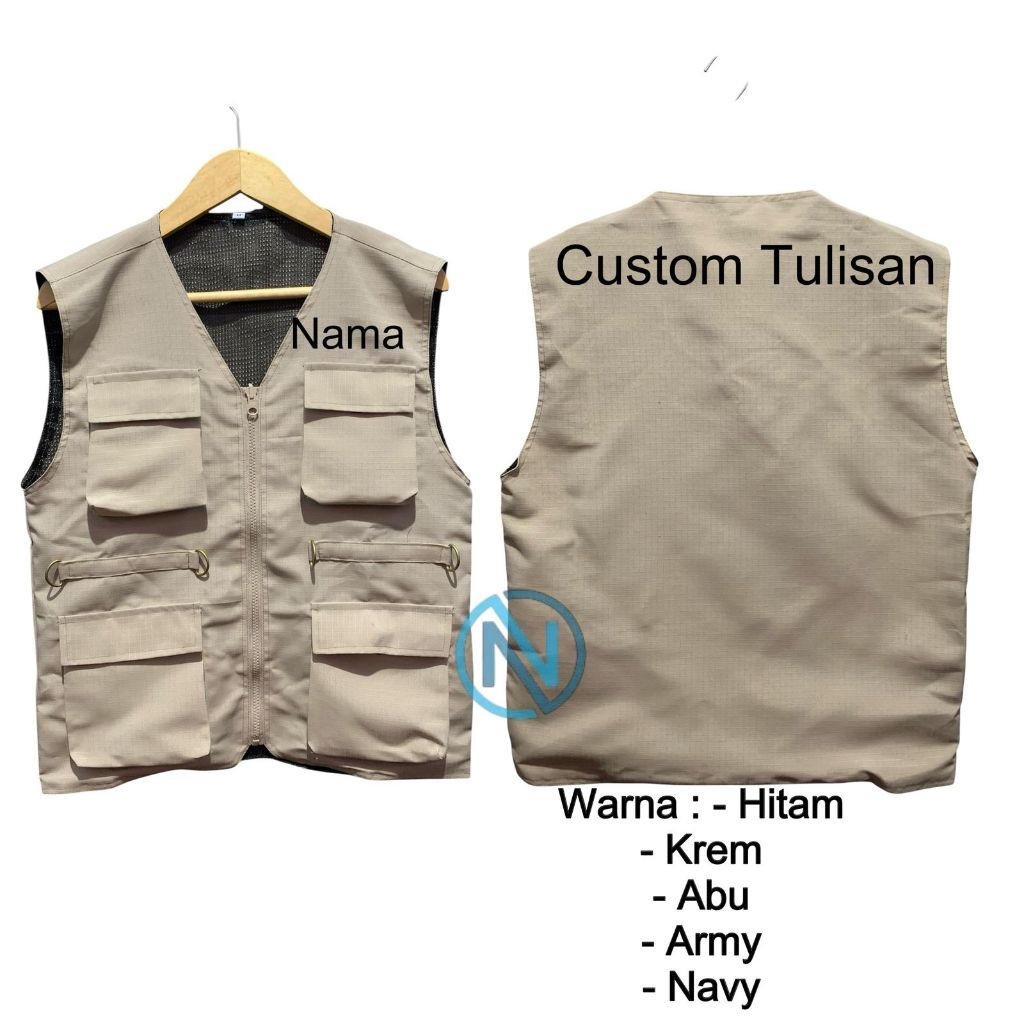 Jual Rompi Kargo Custom Tulisan Dan nama / Vest KKN / Rompi Lapangan ...