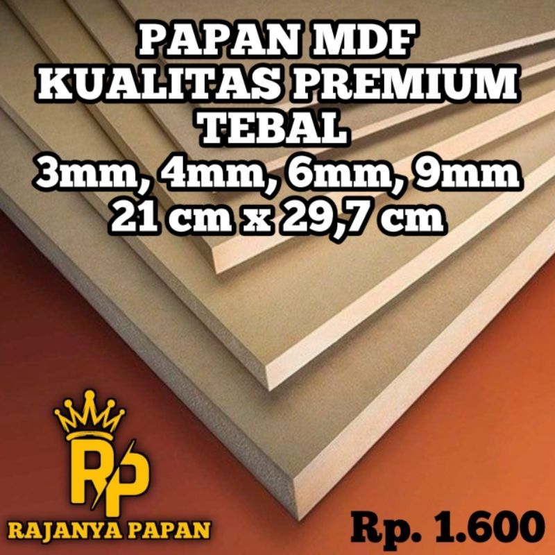 Jual Papan MDF kualitas PREMIUM ukuran (A4) 21cm x 29,7cm | Shopee ...
